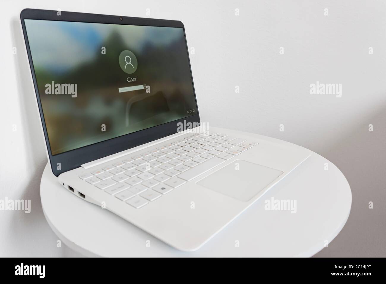 laptop isolated on white background with computer screen opened Stock ...