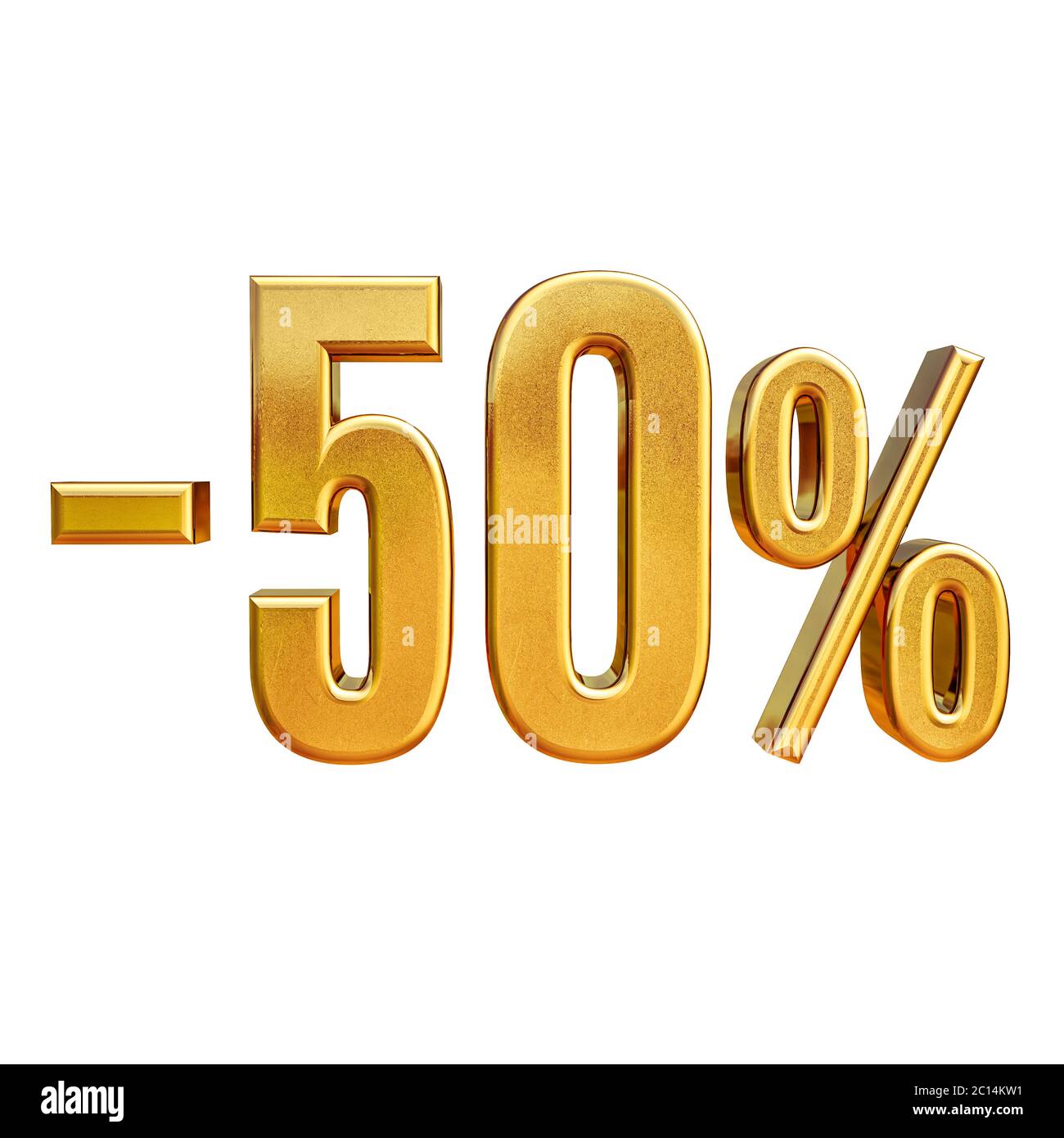 3d Gold 50 Fifty Percent Sign Stock Photo - Alamy