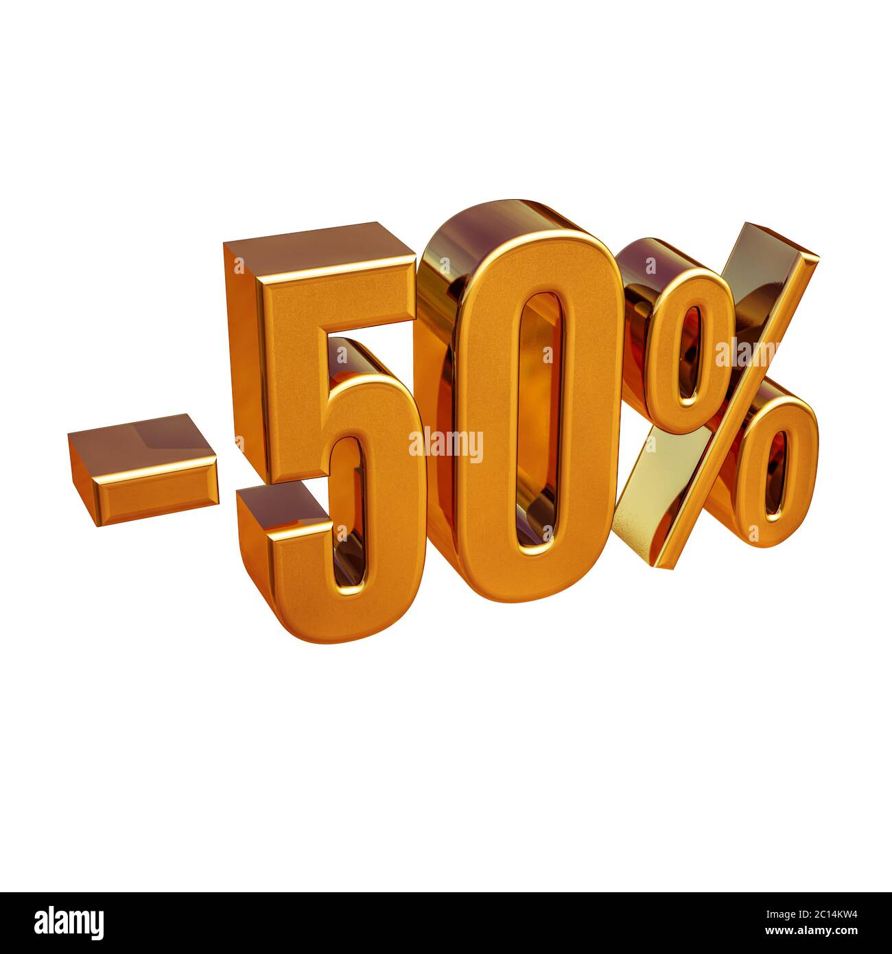 3d Gold 50 Fifty Percent Sign Stock Photo - Alamy