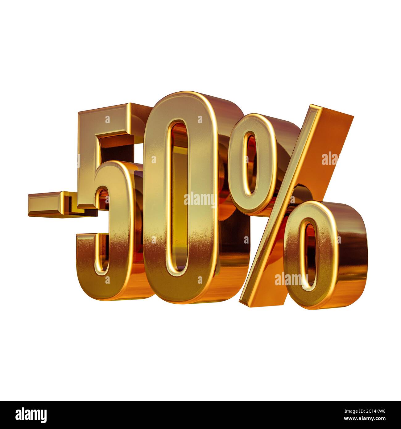 3d Gold 50 Fifty Percent Sign Stock Photo - Alamy