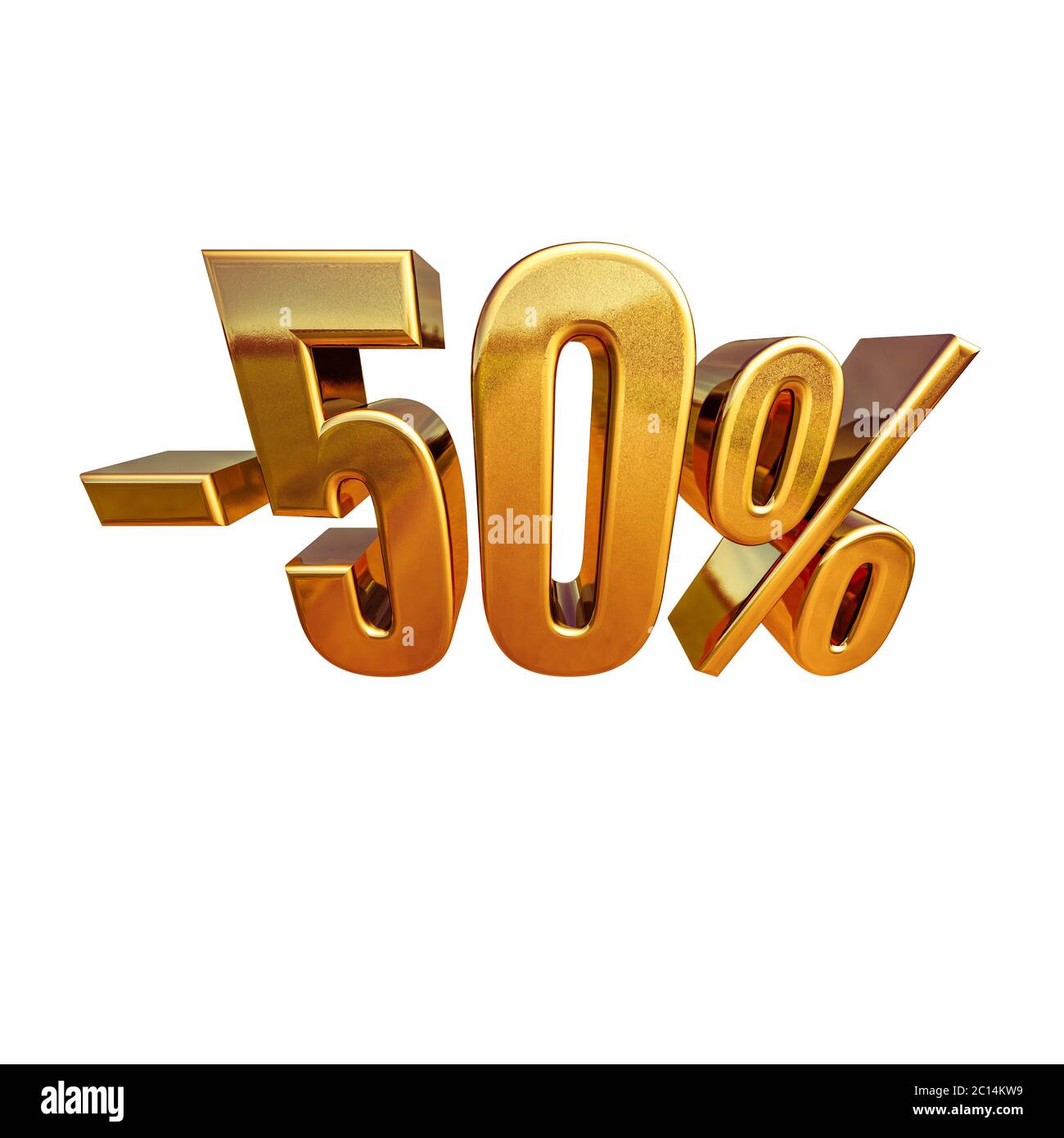 3d Gold 50 Fifty Percent Sign Stock Photo - Alamy