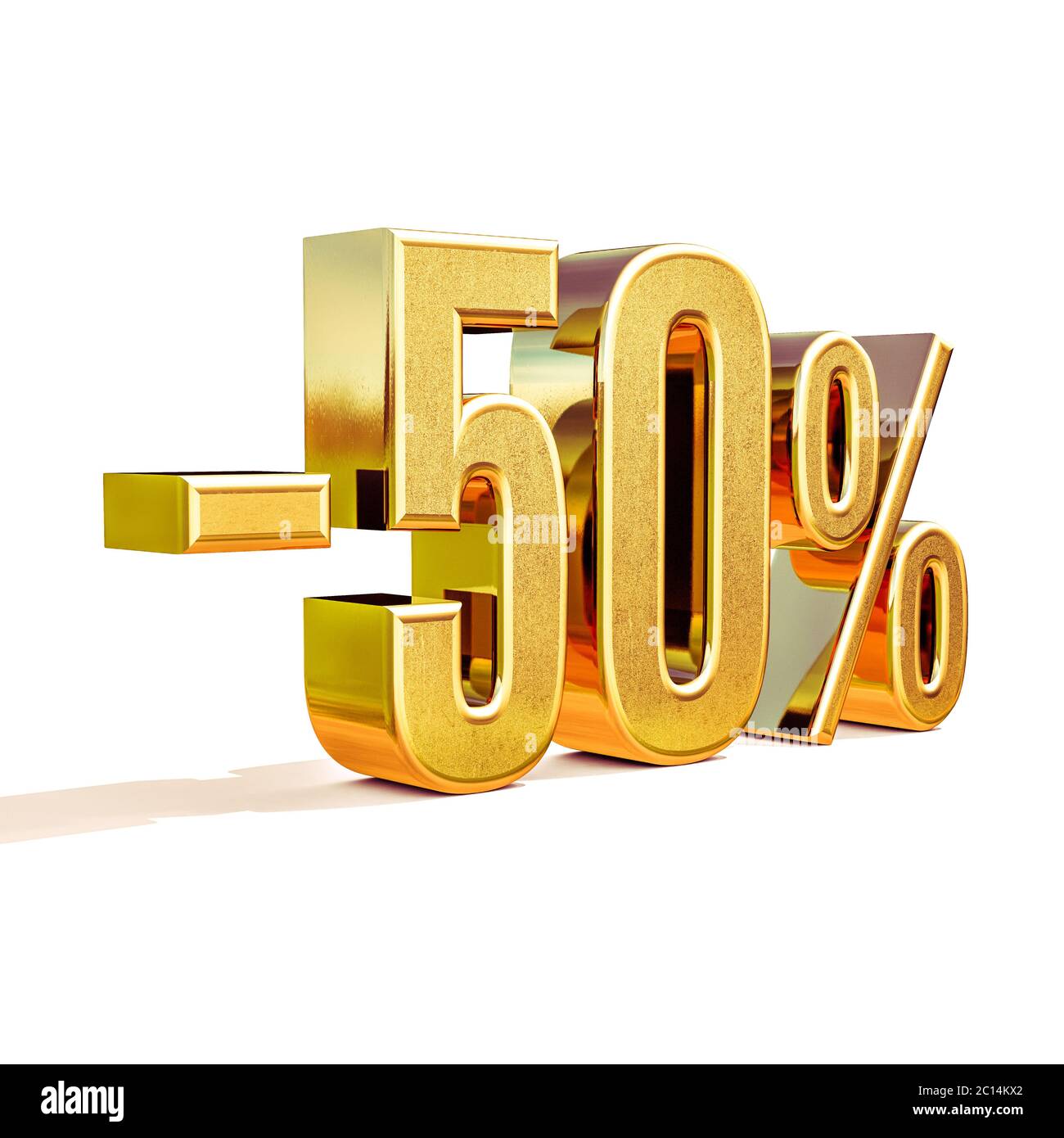 3d Gold 50 Fifty Percent Sign Stock Photo - Alamy