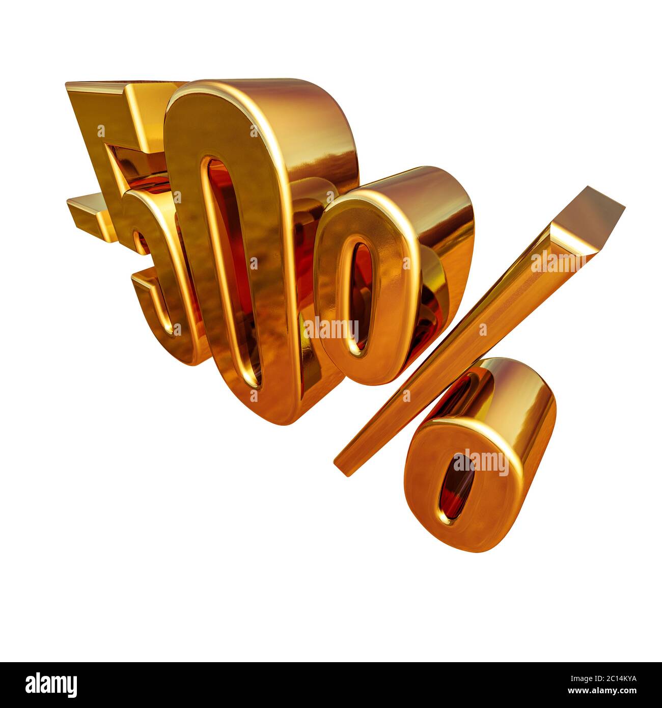 3d Gold 50 Fifty Percent Sign Stock Photo - Alamy