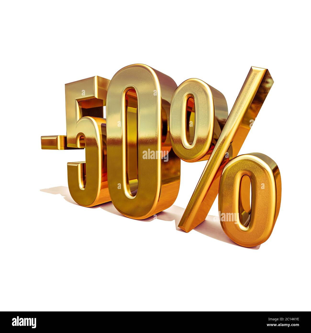 3d Gold 50 Fifty Percent Sign Stock Photo - Alamy