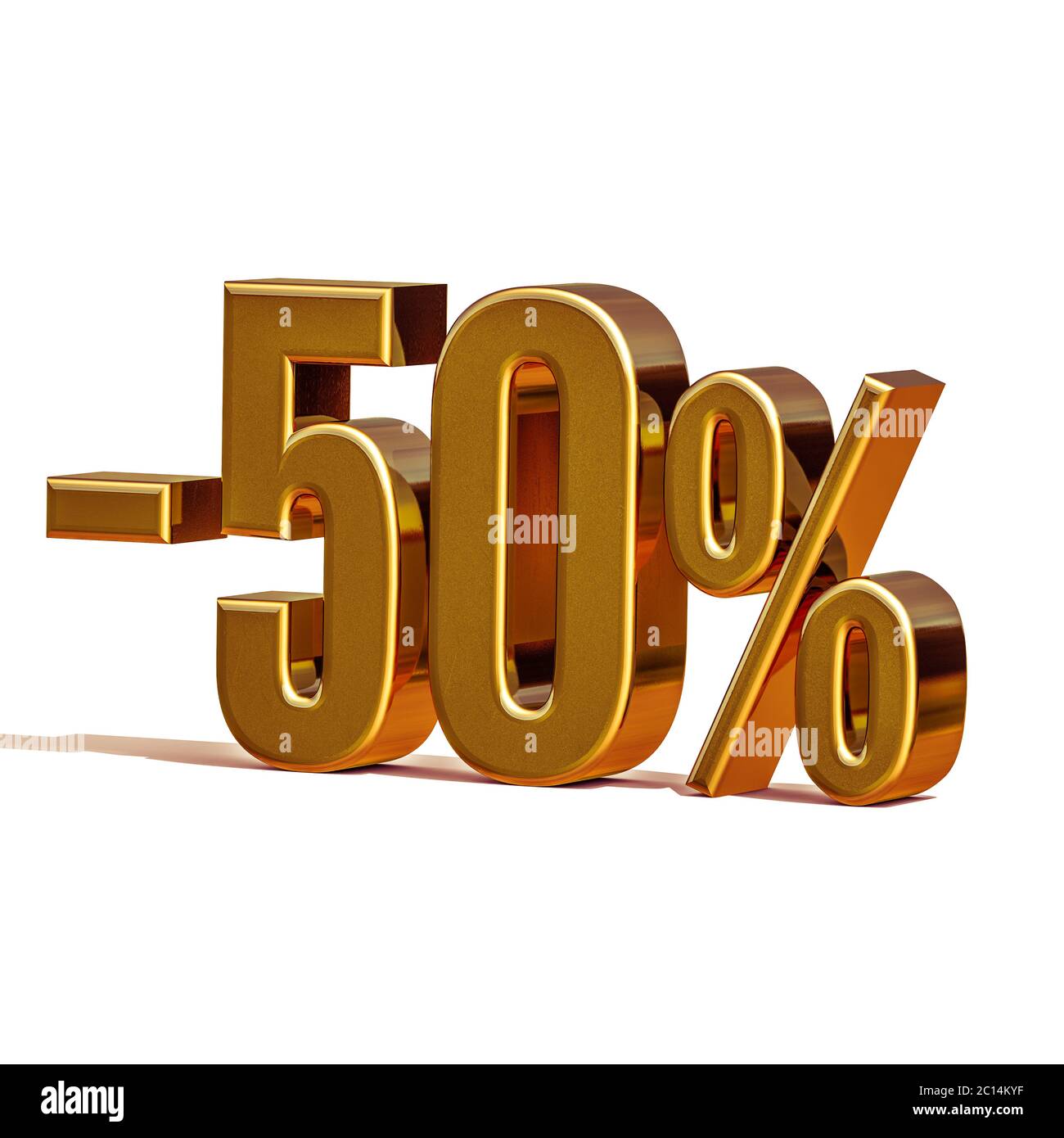 3d Gold 50 Fifty Percent Sign Stock Photo - Alamy