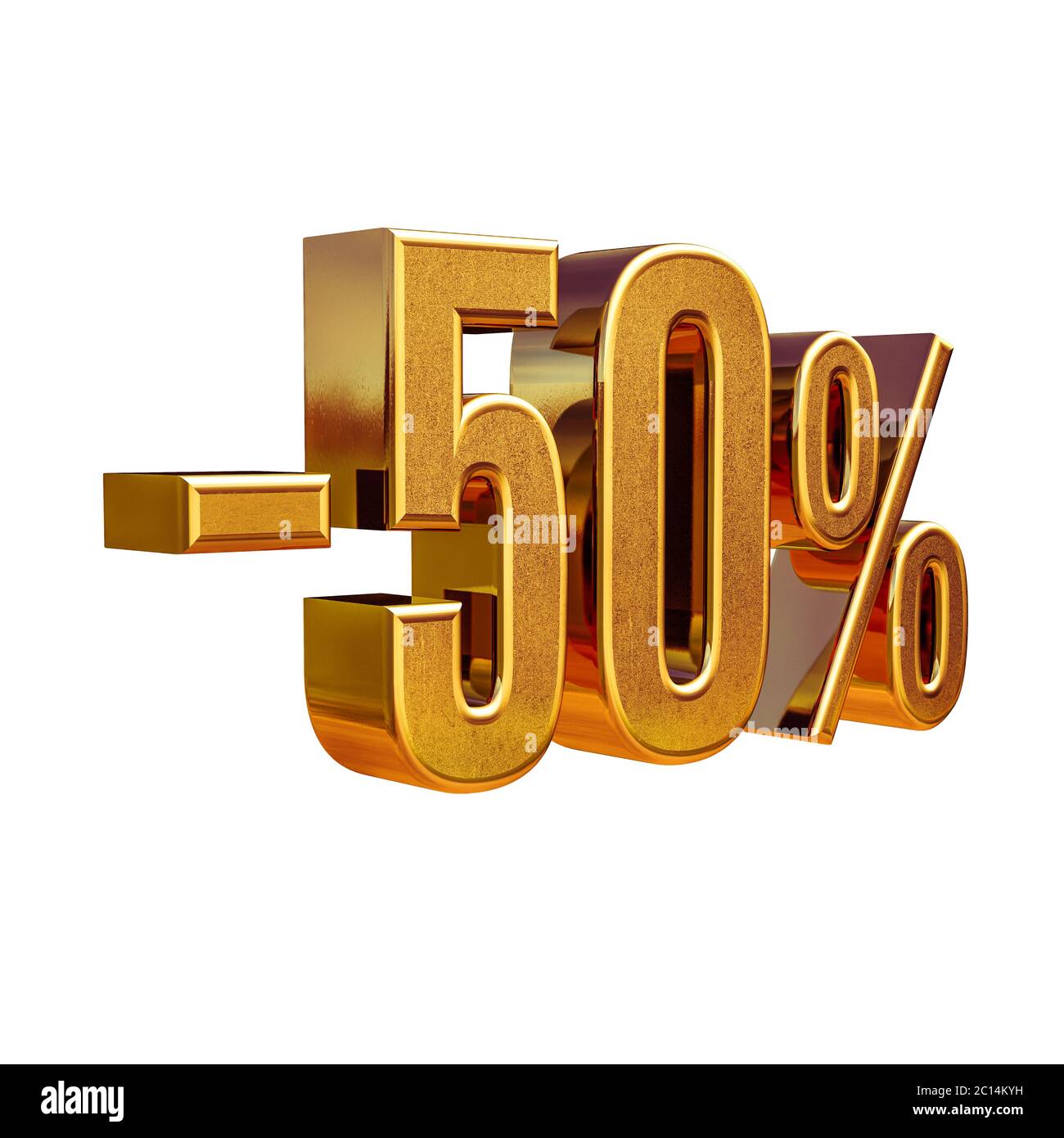 3d Gold 50 Fifty Percent Sign Stock Photo - Alamy
