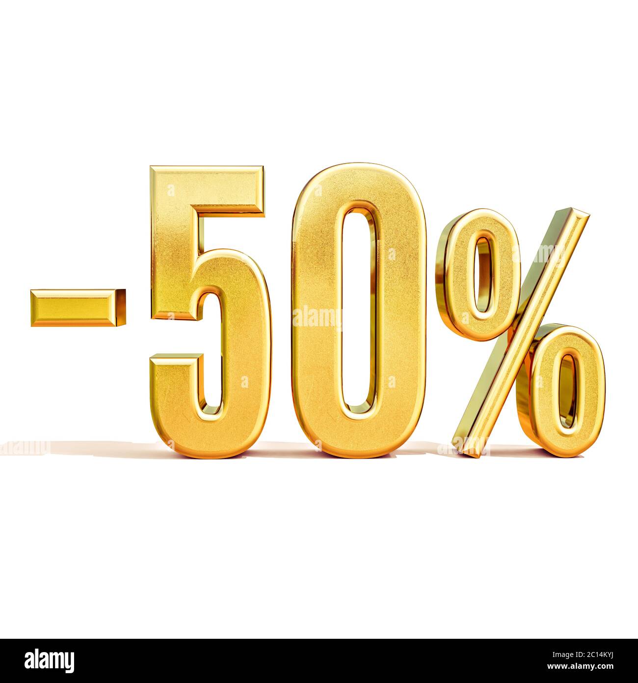 3d Gold 50 Fifty Percent Sign Stock Photo - Alamy