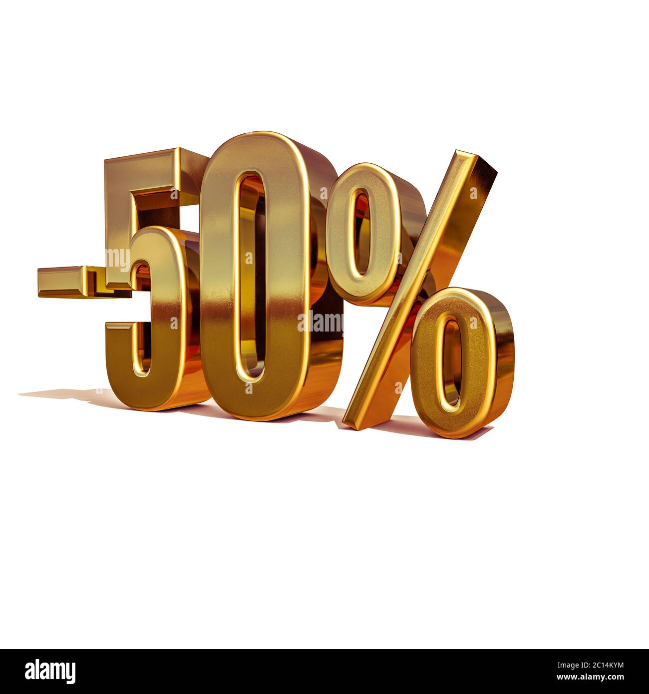 3d Gold 50 Fifty Percent Sign Stock Photo - Alamy