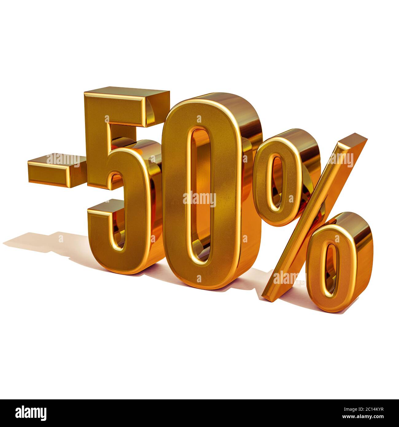 3d Gold 50 Fifty Percent Sign Stock Photo - Alamy