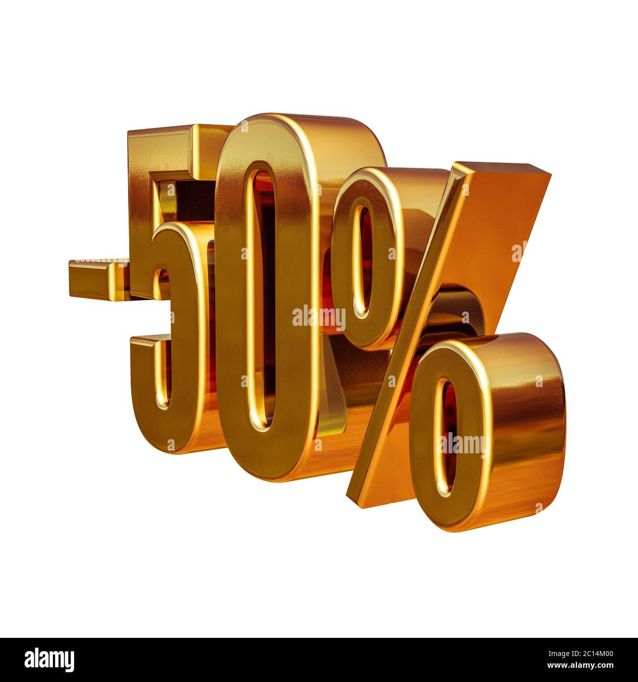 3d Gold 50 Fifty Percent Sign Stock Photo - Alamy