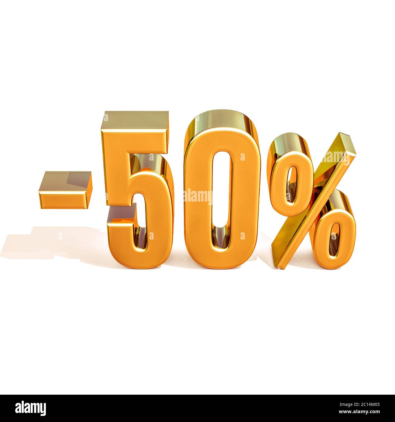 3d Gold 50 Fifty Percent Sign Stock Photo - Alamy
