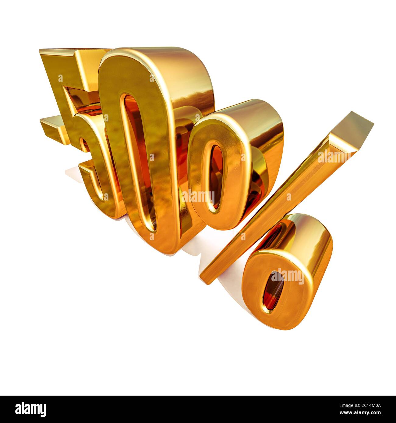 3d Gold 50 Fifty Percent Sign Stock Photo - Alamy