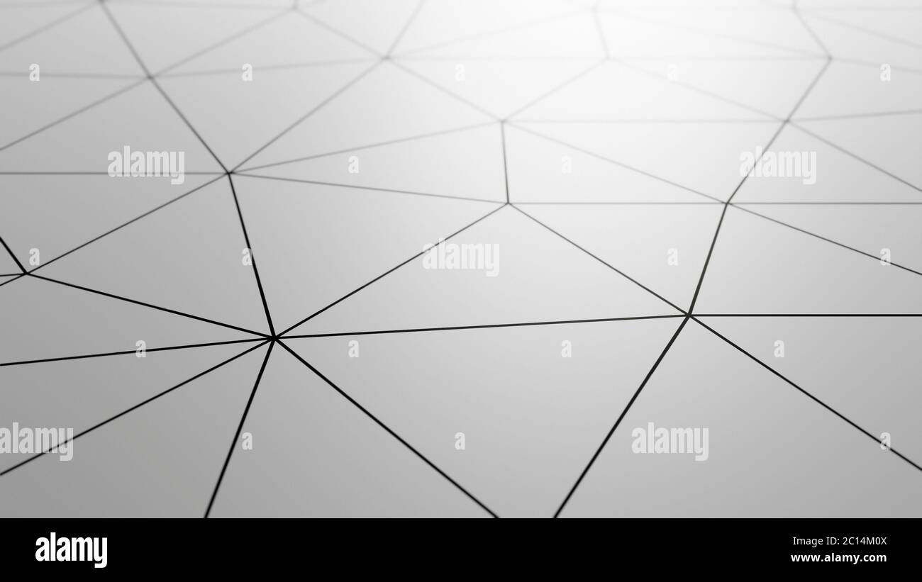 3D rendering of white shiny shattered, ripped and split metallic ...