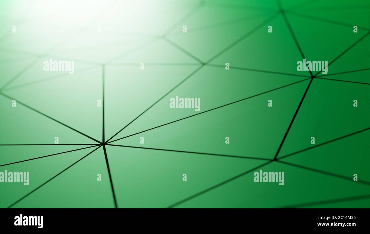 3D rendering of colorful green shiny shattered, ripped and split ...