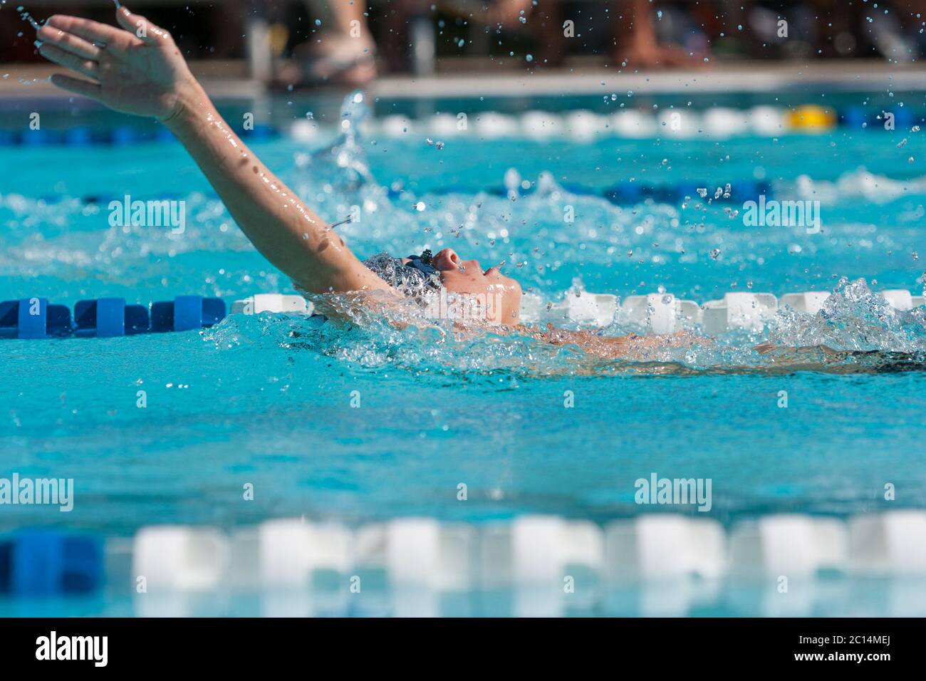 Swimmer backstroke race hi-res stock photography and images - Alamy