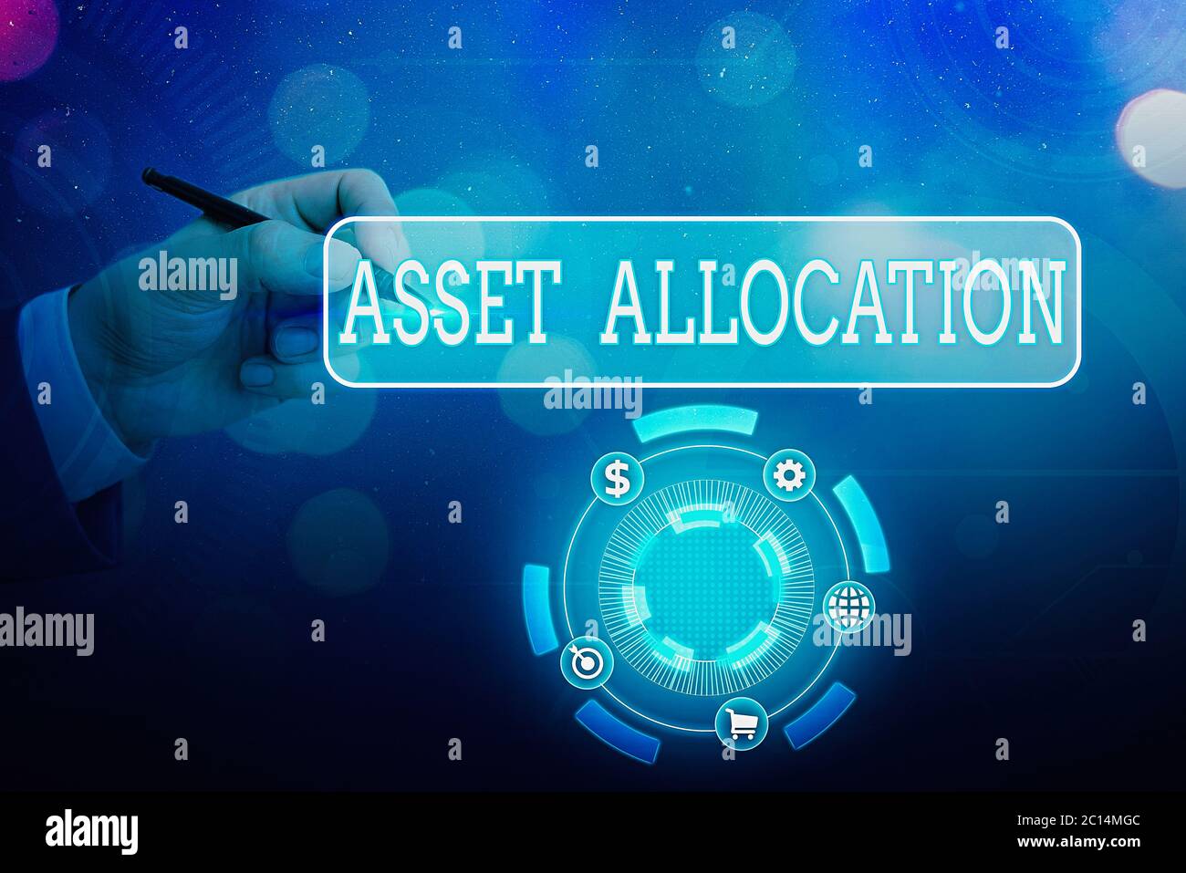 Text sign showing Asset Allocation. Business photo text proportion and ...