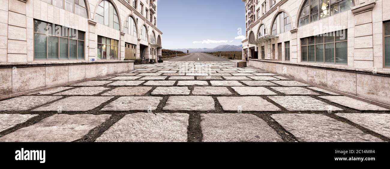 empty footpth and modern building Stock Photo - Alamy