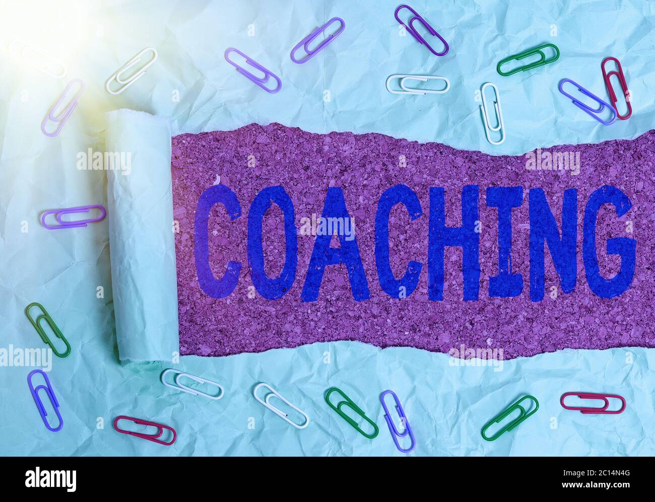Text sign showing Coaching. Business photo showcasing unlocking an ...