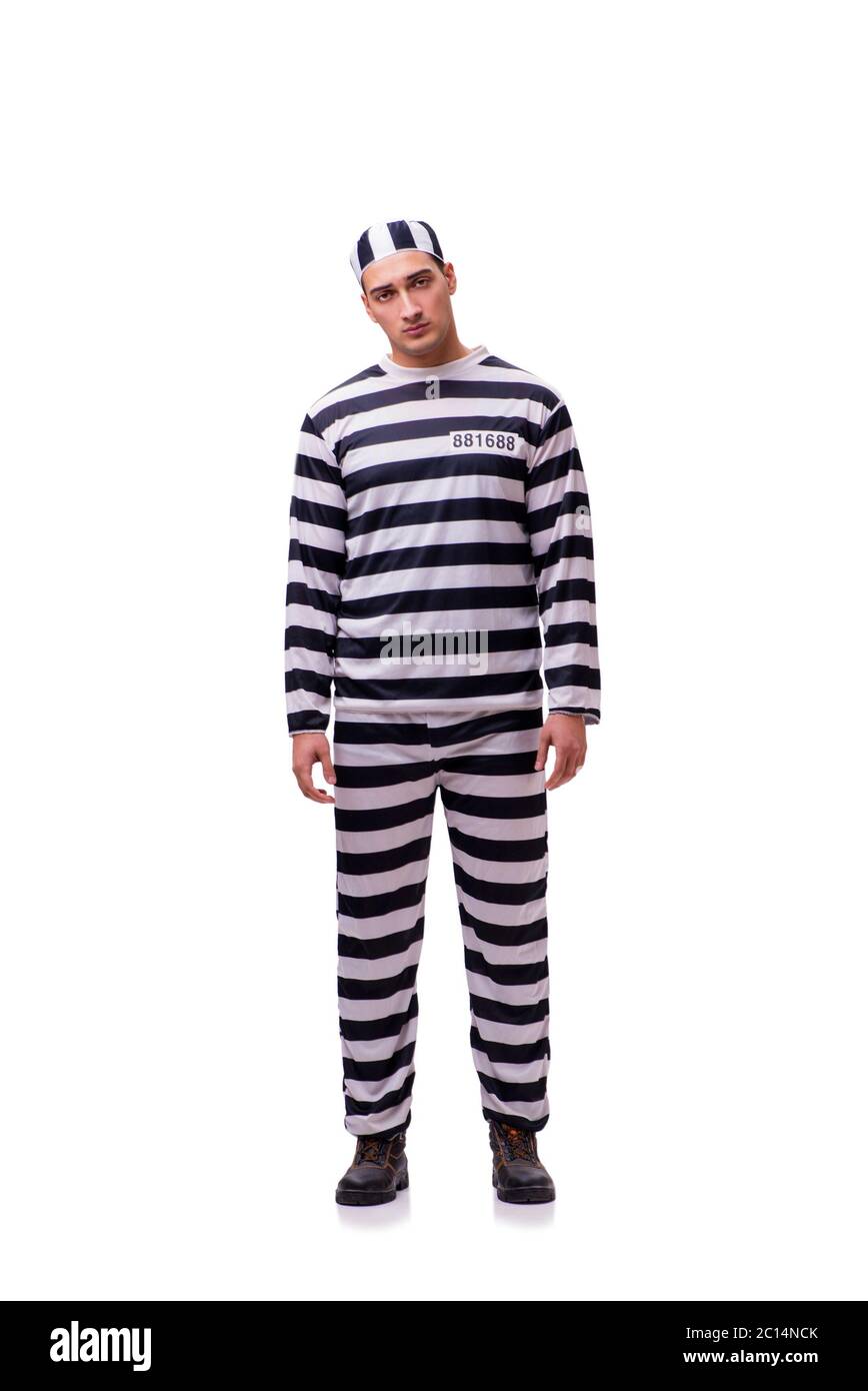 Man prisoner isolated on white background Stock Photo - Alamy