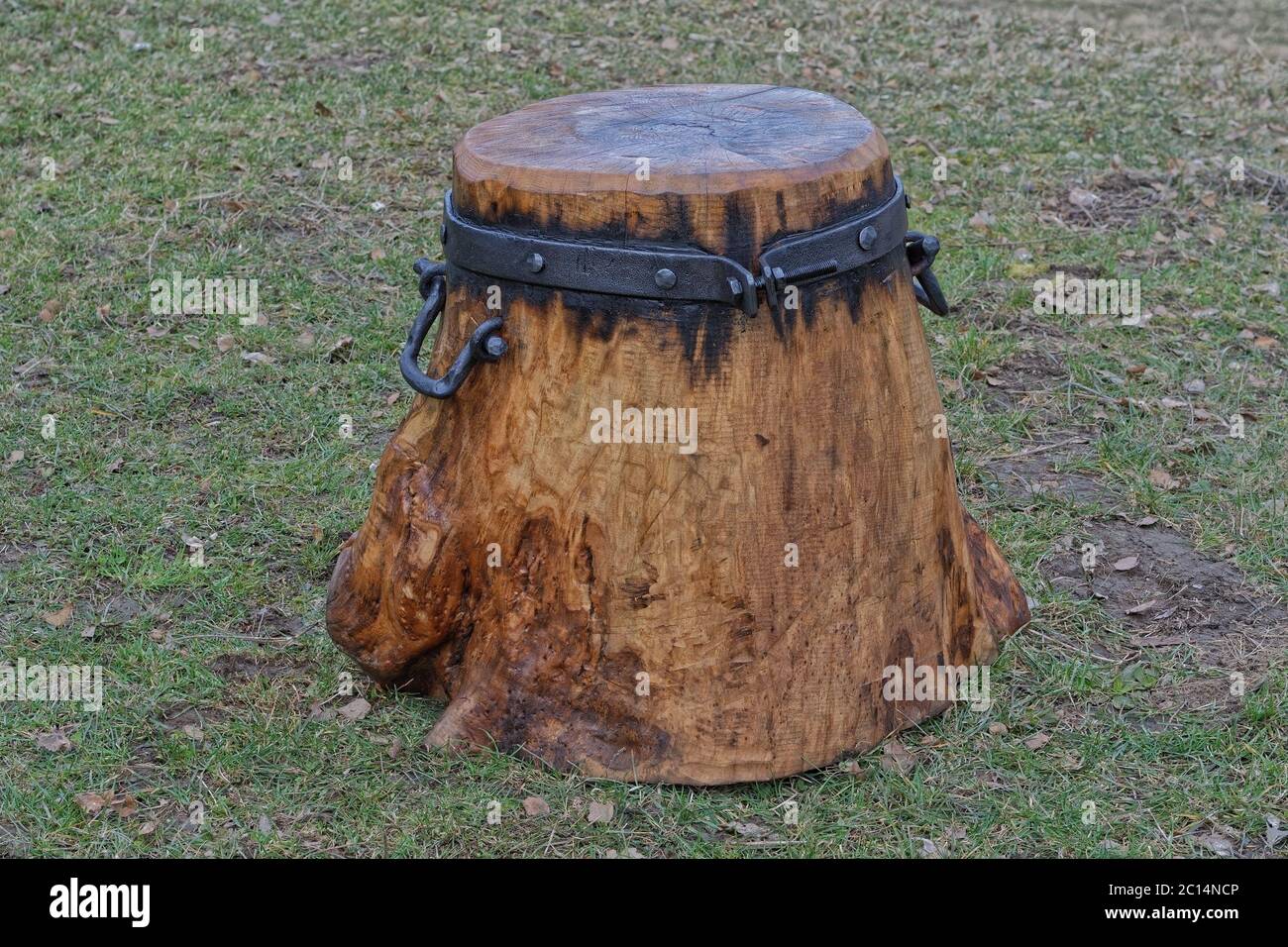 Chopping block for splitting wood Stock Photo Alamy