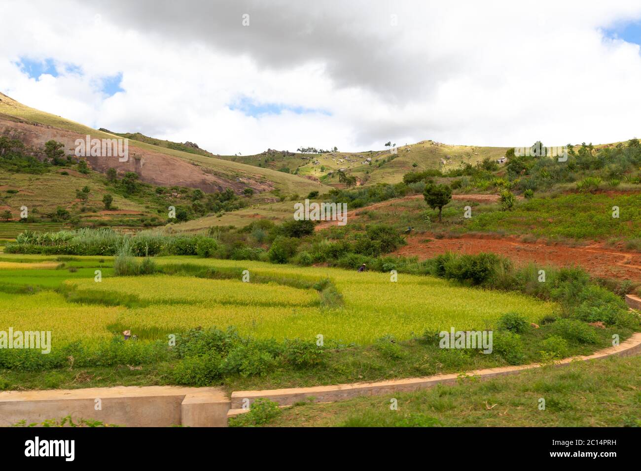 A landscape pictures of the country of Madagascar, with mountains and ...