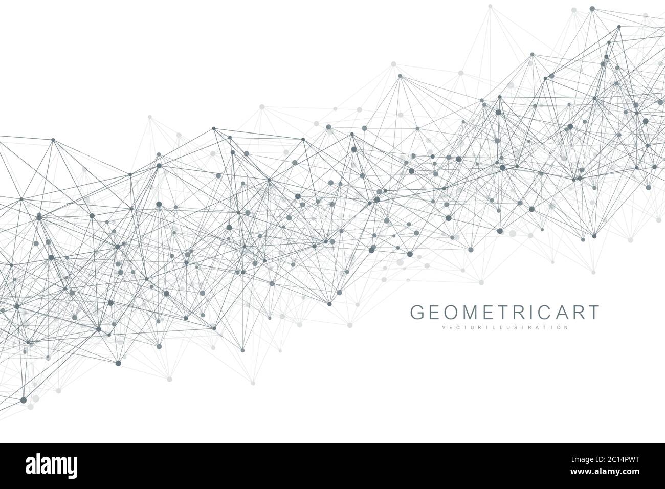 Geometric Abstract Background With Connected Line And Dots Structure Molecule And Communication