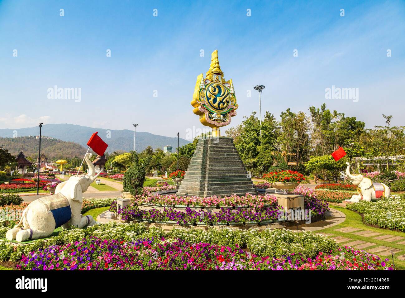 The Royal Ratchaphruek Park in Chiang Mai, Thailand in a summer day ...