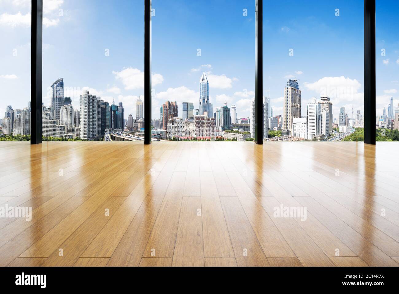 empty wooden floor with background Stock Photo - Alamy