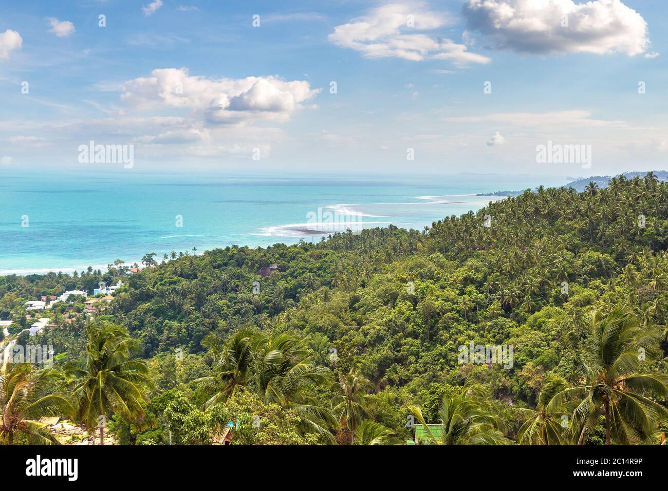 Panoramic aerial view of Koh Samui island, Thailand in a summer day ...