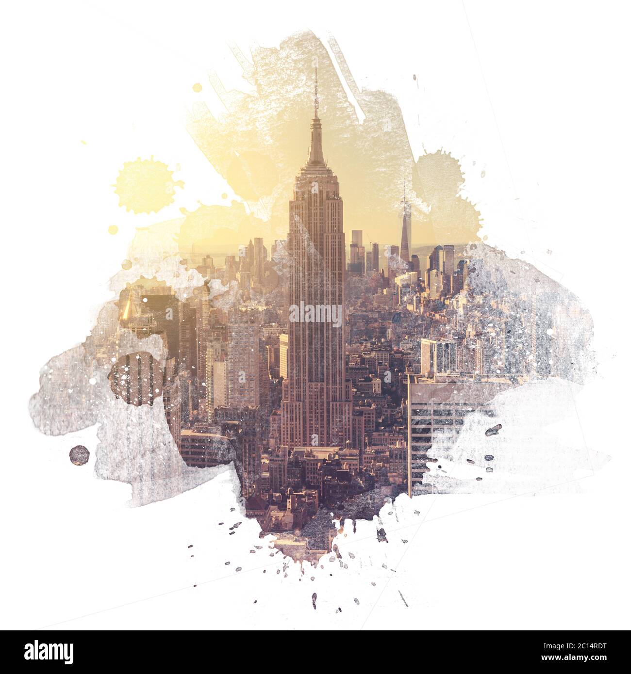 New York Skyline Painting Wallpaper