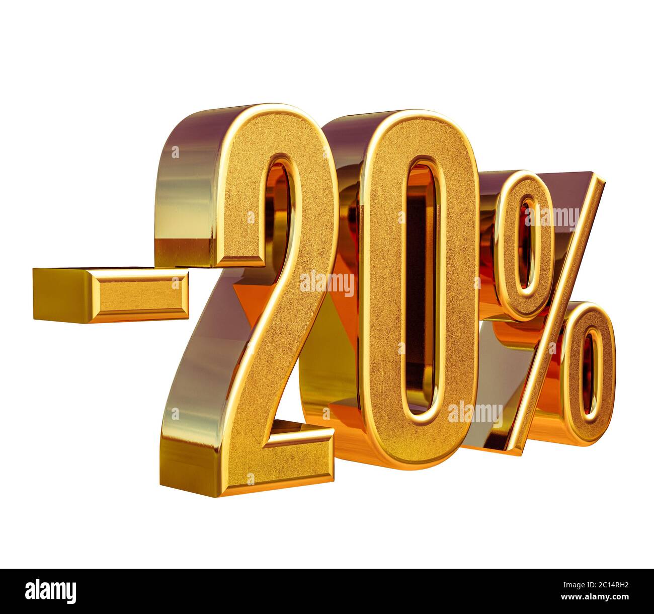 3d Gold 20 Twenty Percent Discount Sign Stock Photo - Alamy