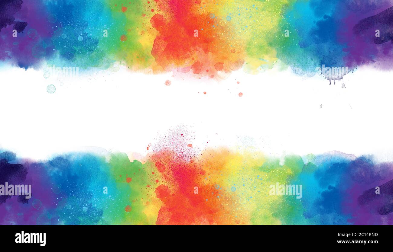 vibrant watercolor background banner frame with watercolor texture and ...
