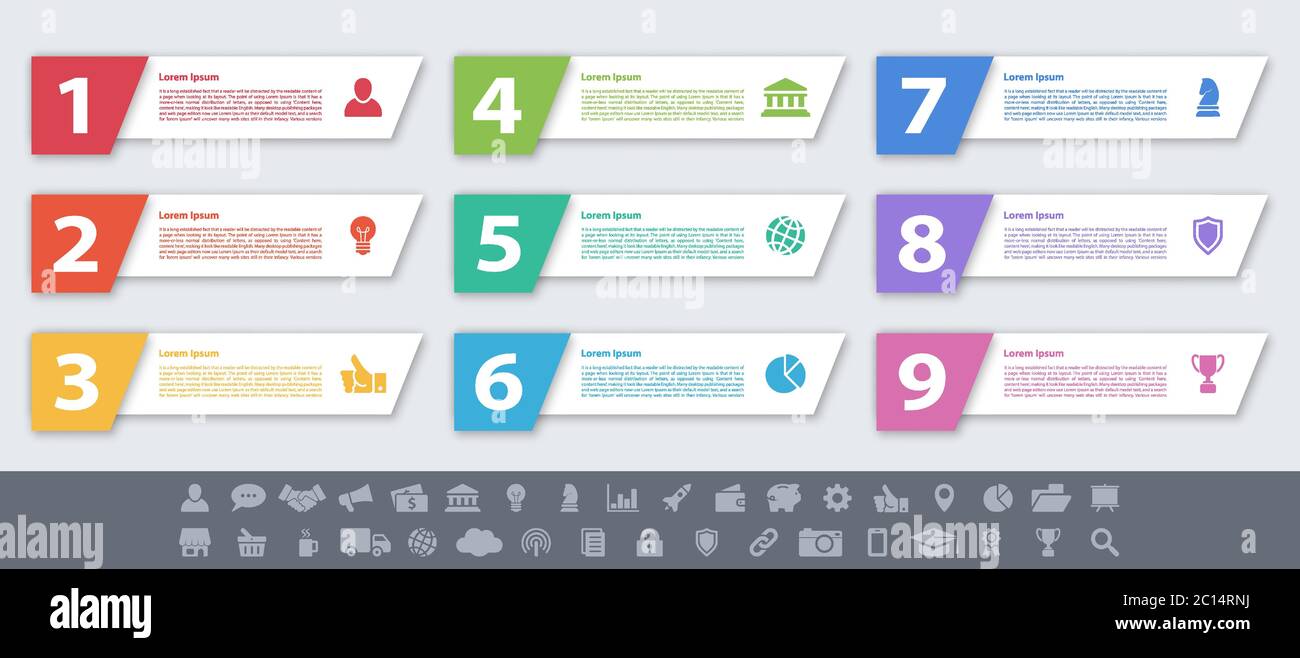 Template Infographic 9 Stock Vector Images - Alamy