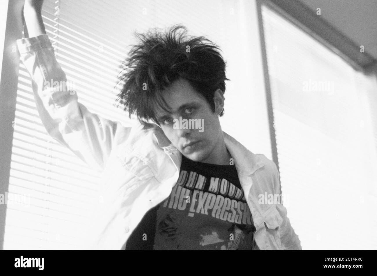 John Moore at a photoshoot at Polydor Records. London, April 26, 1989 ...