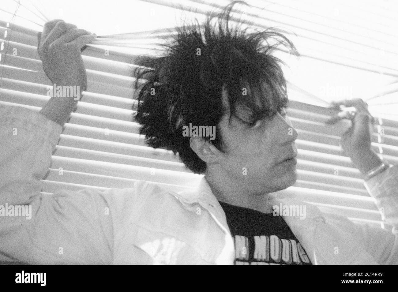 John Moore at a photoshoot at Polydor Records. London, April 26, 1989 ...