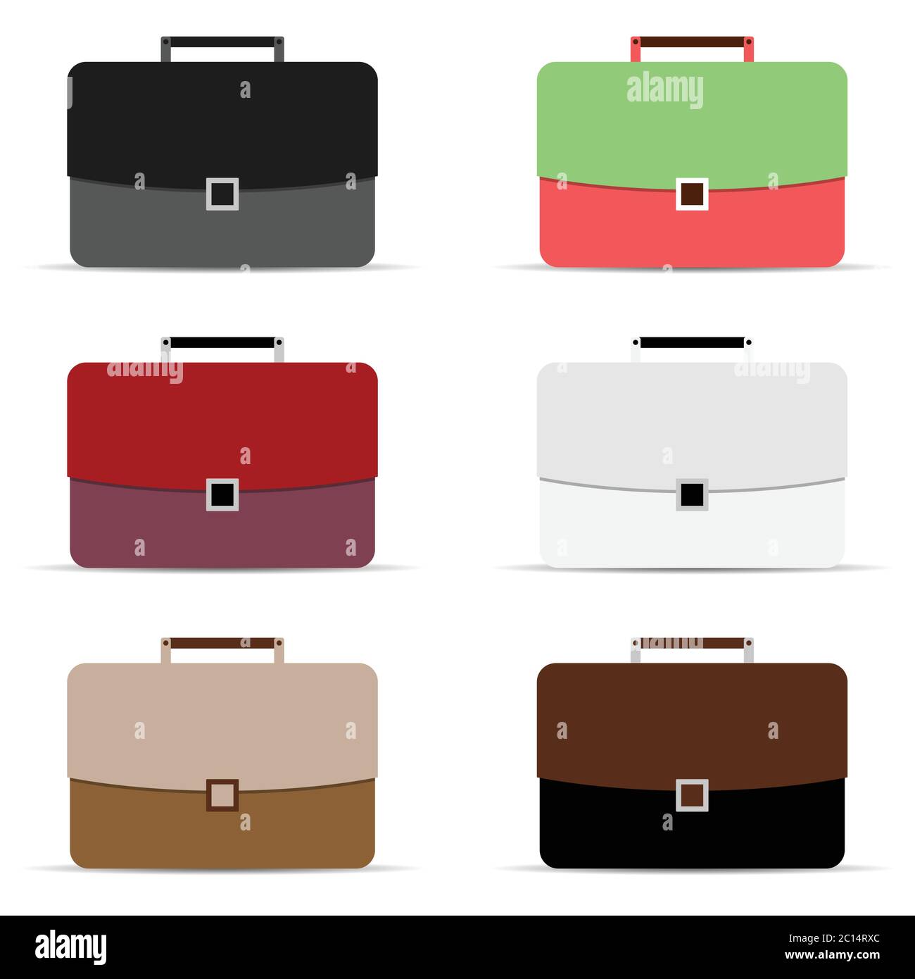 briefcase icon in different color on white background Stock Vector ...