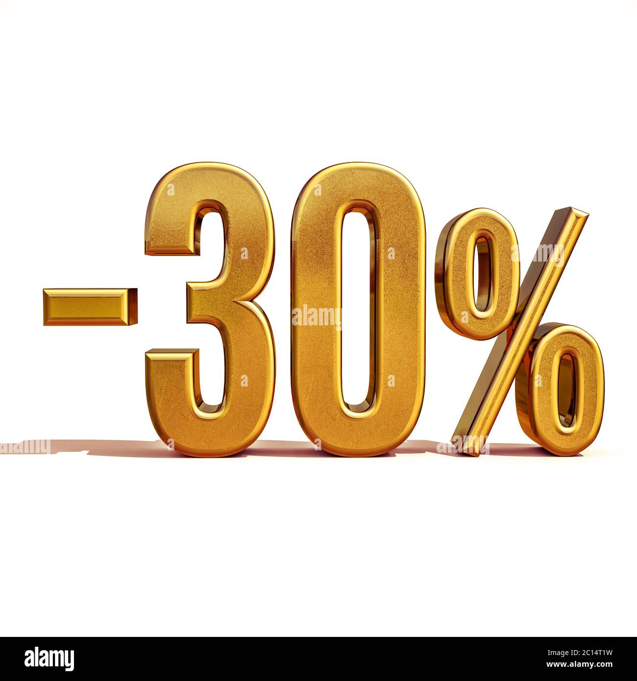 3d Gold 30 Percent Discount Sign Stock Photo - Alamy