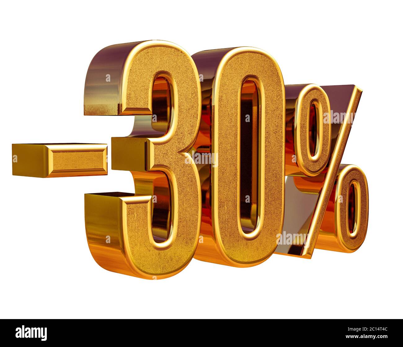 3d Gold 30 Percent Discount Sign Stock Photo - Alamy