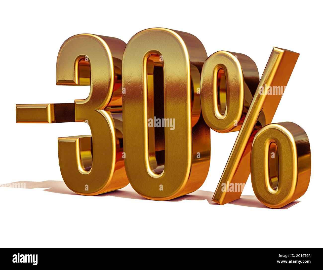 3d Gold 30 Percent Discount Sign Stock Photo - Alamy