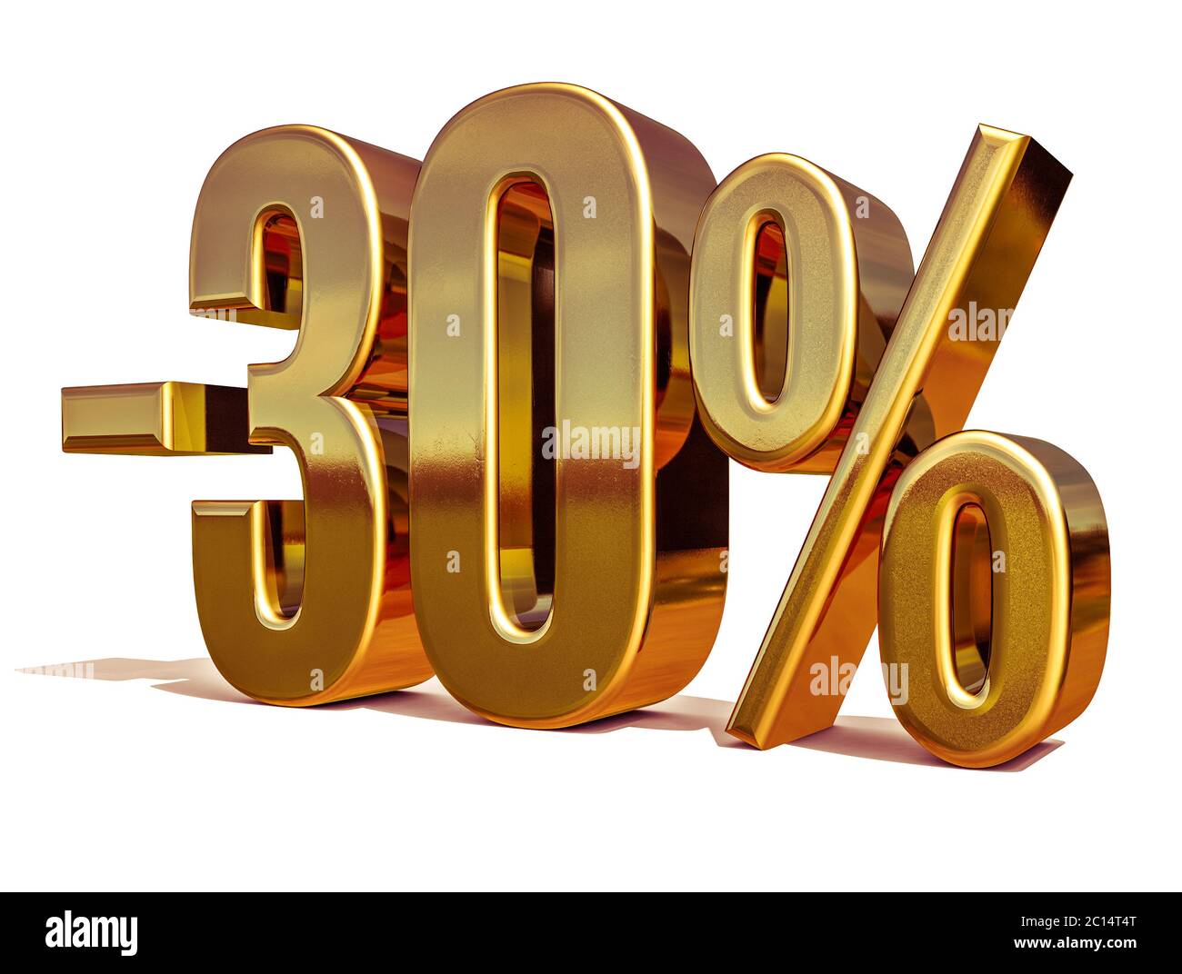 3d Gold 30 Percent Discount Sign Stock Photo - Alamy
