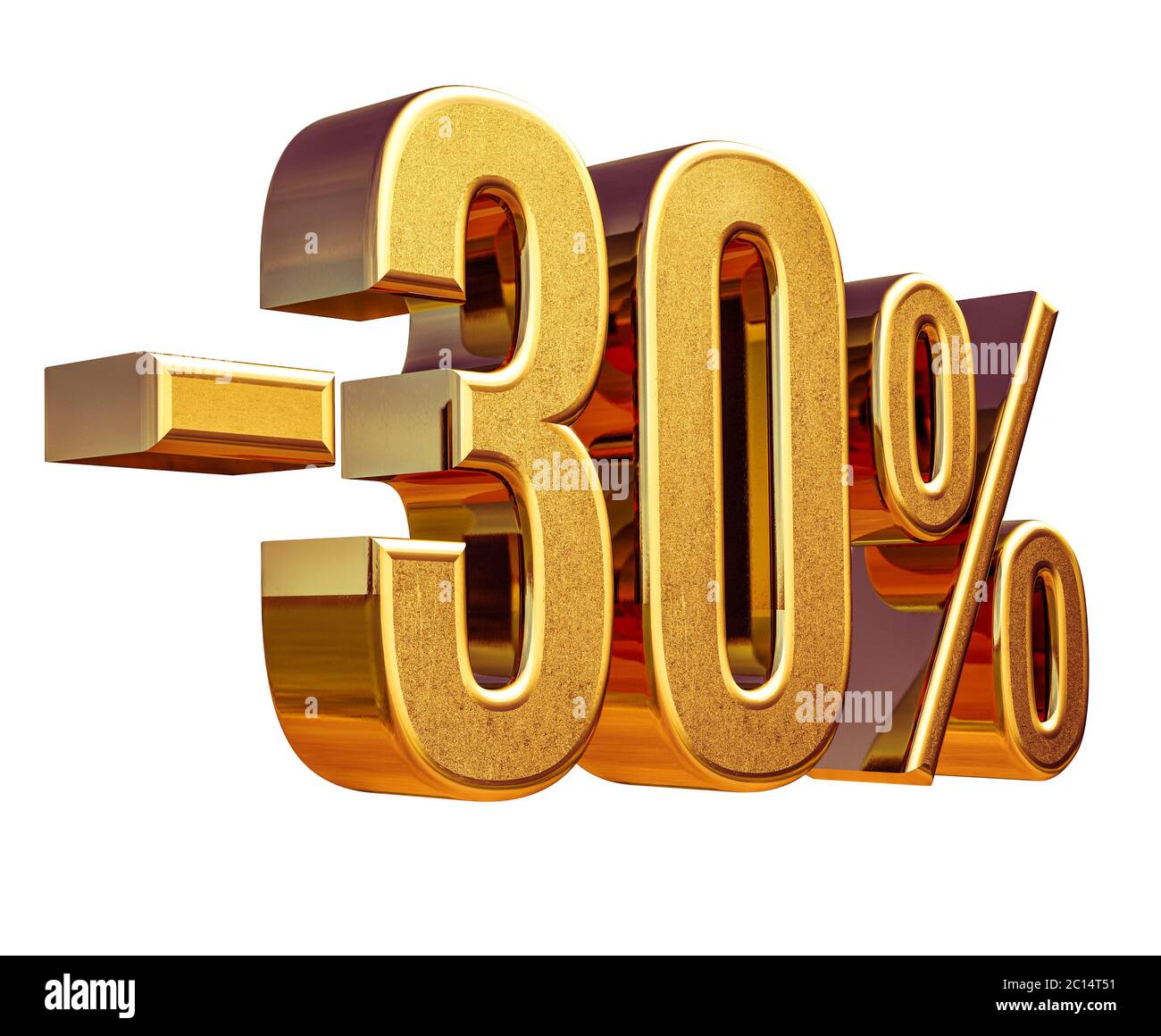 3d Gold 30 Percent Discount Sign Stock Photo - Alamy