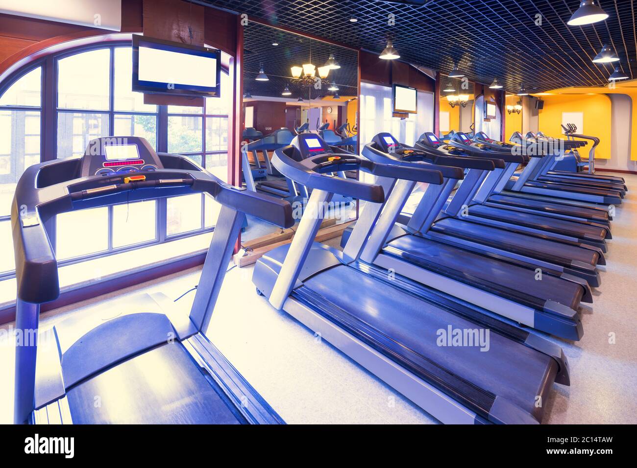 interior of modern gym Stock Photo - Alamy