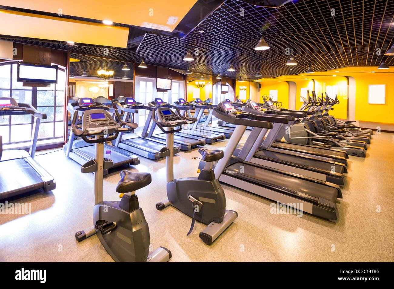 interior of modern gym Stock Photo - Alamy