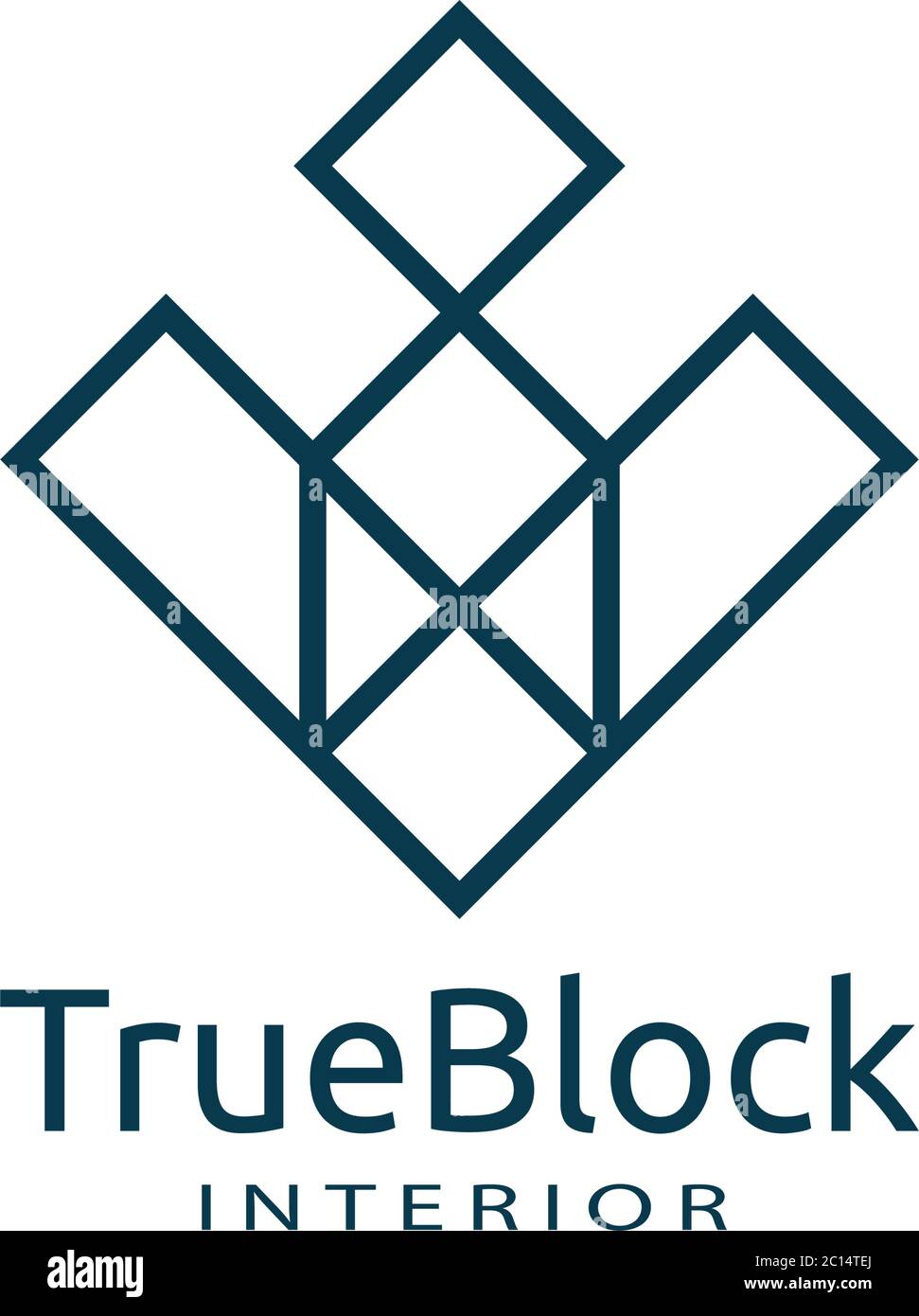 tile wall logo icon for carpet, floor, ceramic industry. hexagon square ...