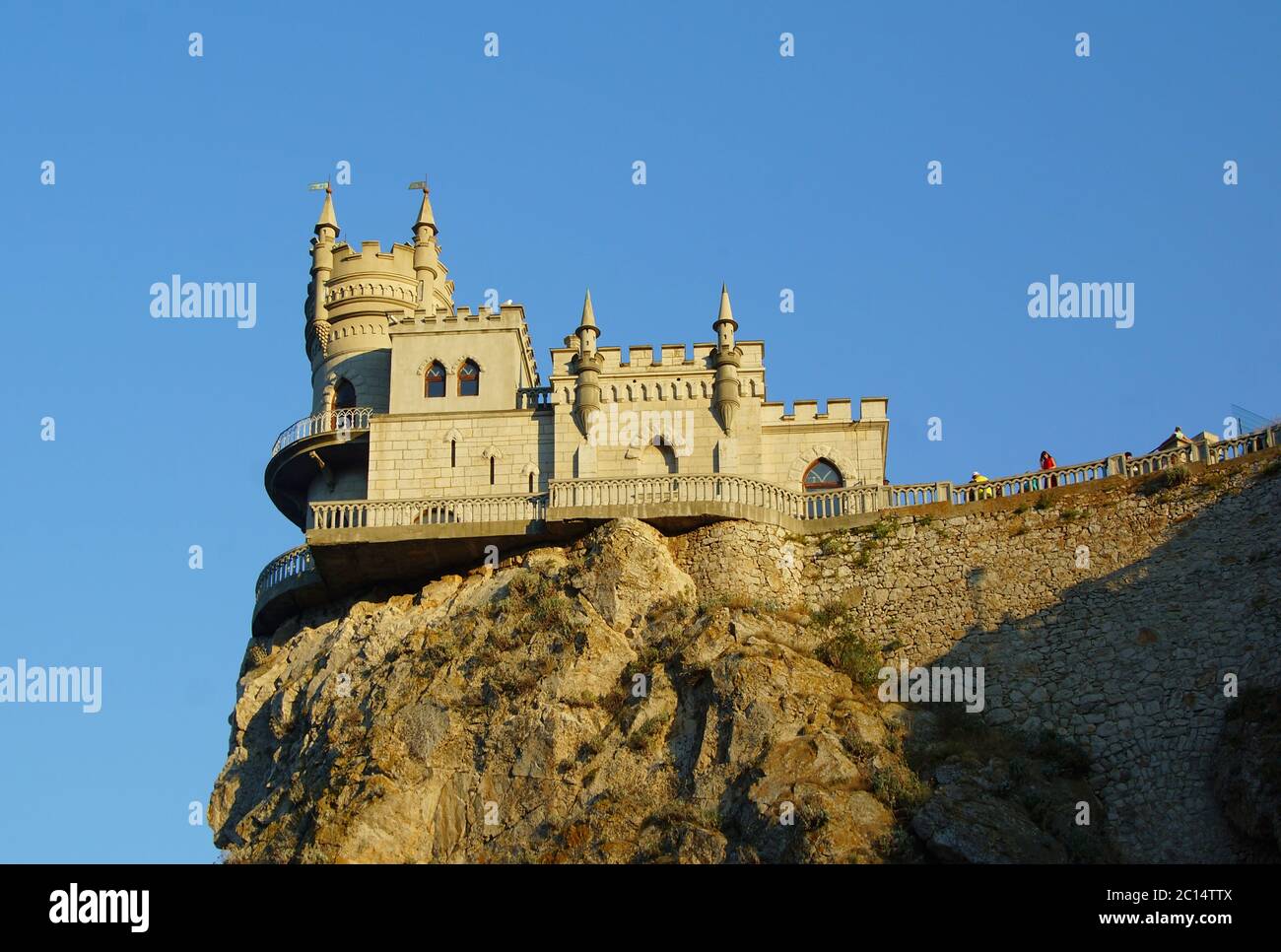 Gothic castle on the edge of the cliff above the cliff Stock Photo - Alamy