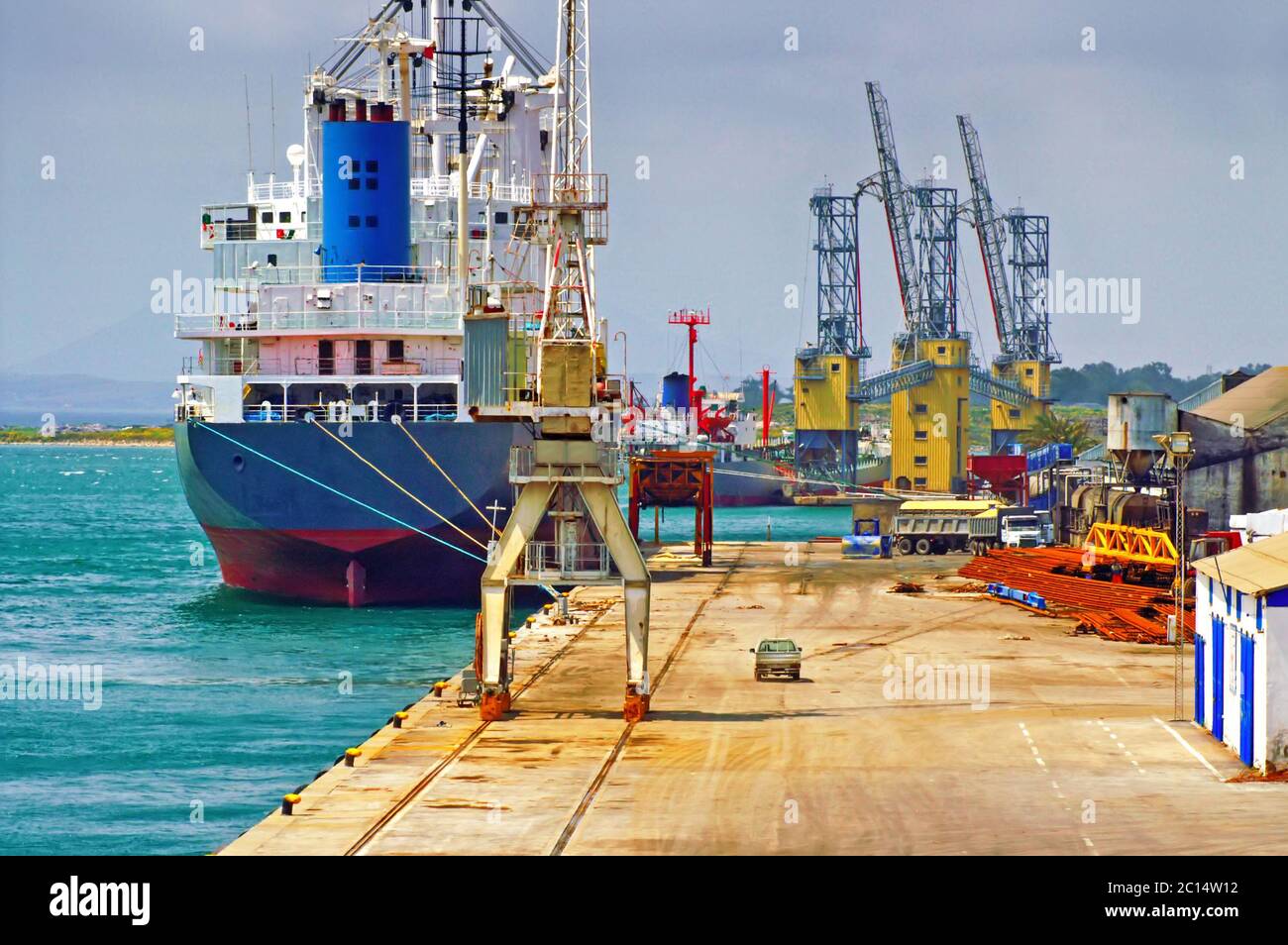 Cargo ship at the port of Bizerte, Tunisia Stock Photo - Alamy