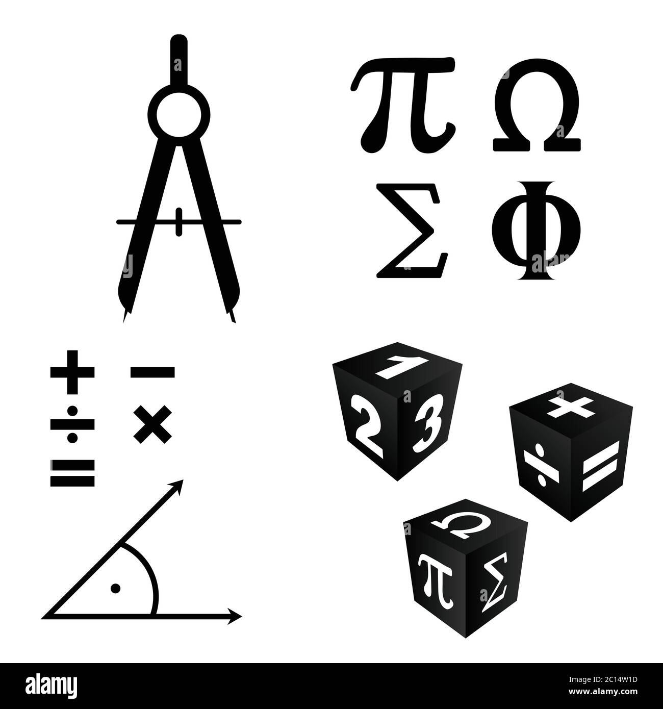 math icons set in black color art illustration Stock Vector Image & Art ...