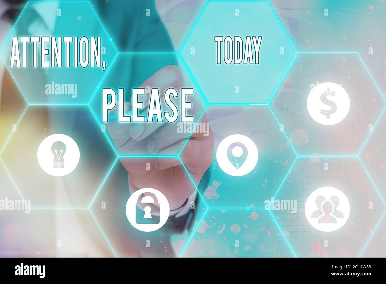 Writing note showing Attention, Please. Business concept for way to ...