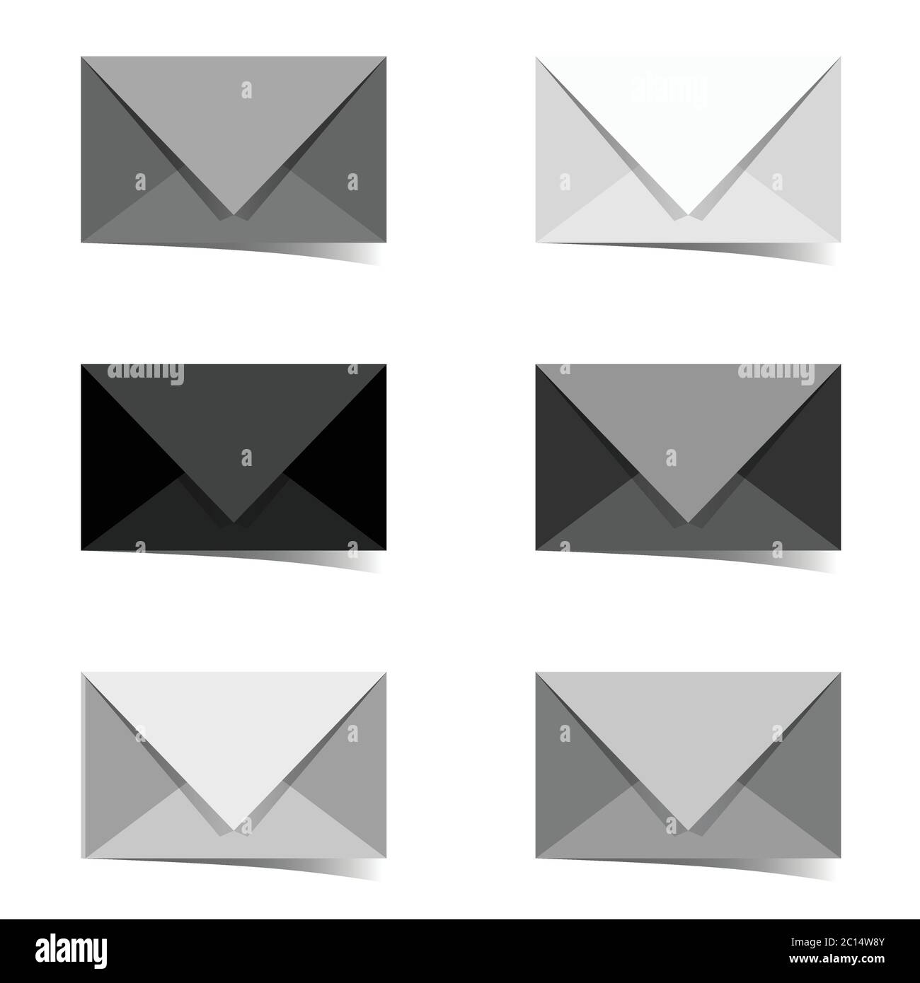 letter envelope set in grey color illustration Stock Vector Image & Art ...