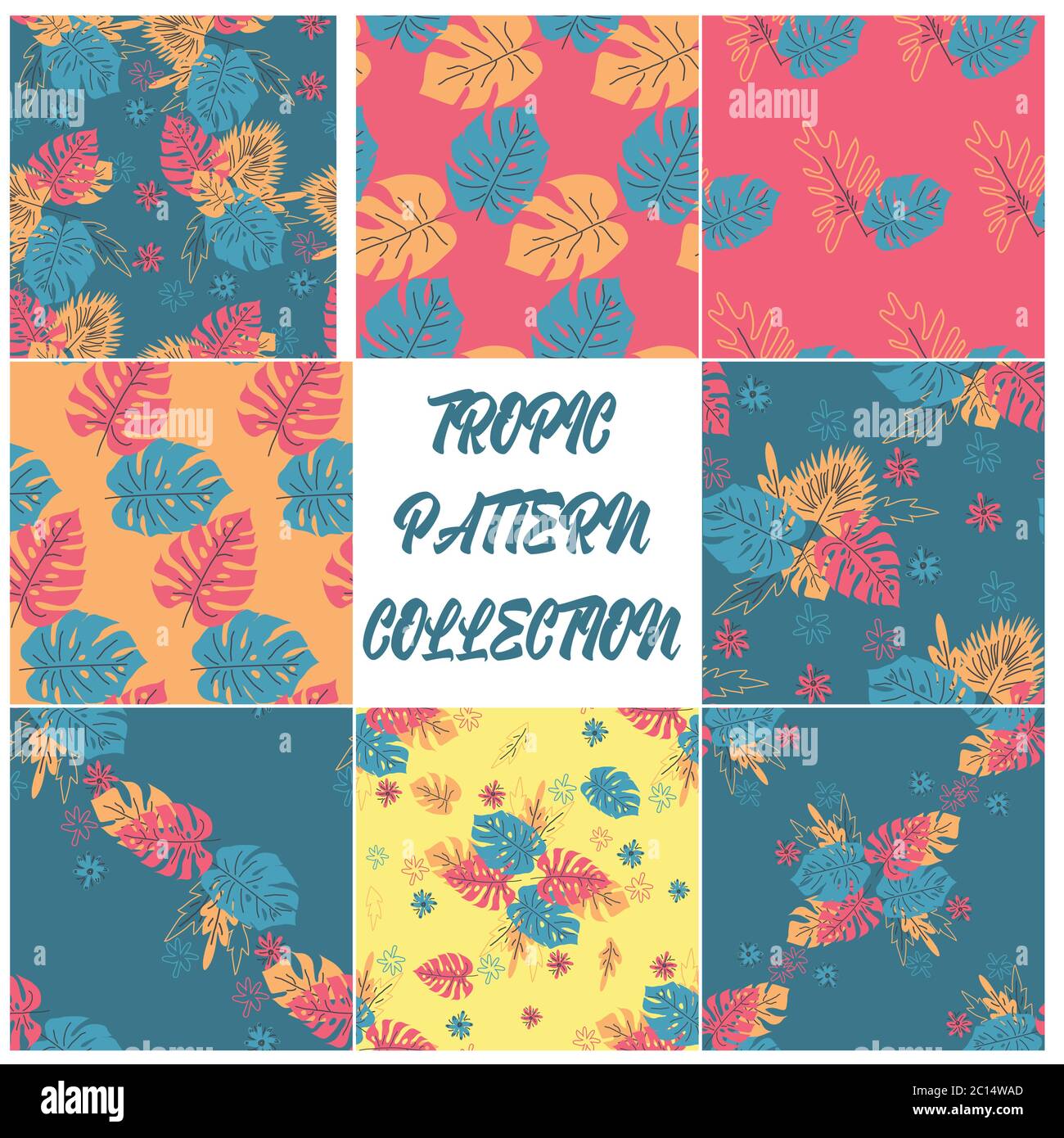 Minimal floral pattern in scandinavian style. Abstract monstera flowers ...